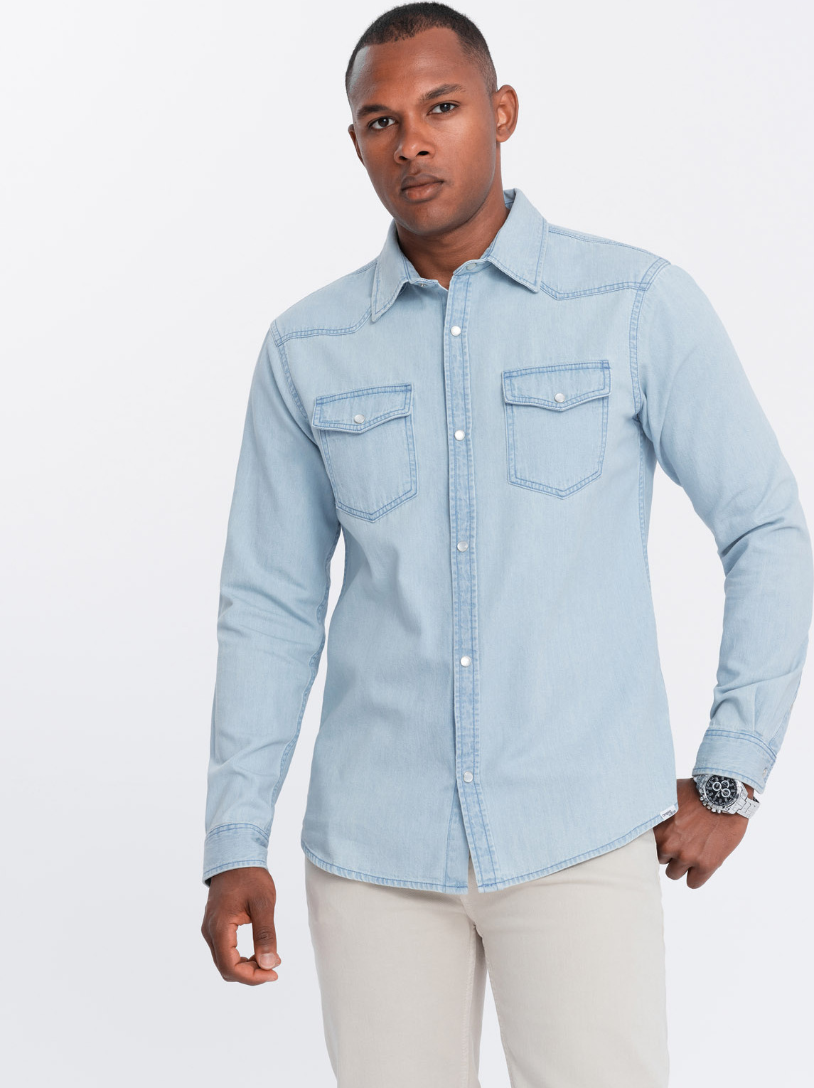 Ombre Clothing Camicia a maniche lunghe da uomo Moulham