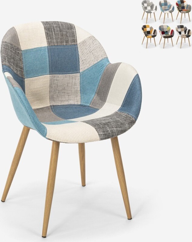 Patchwork Stuhl Sessel Wohnzimmer Küche Studio Finch