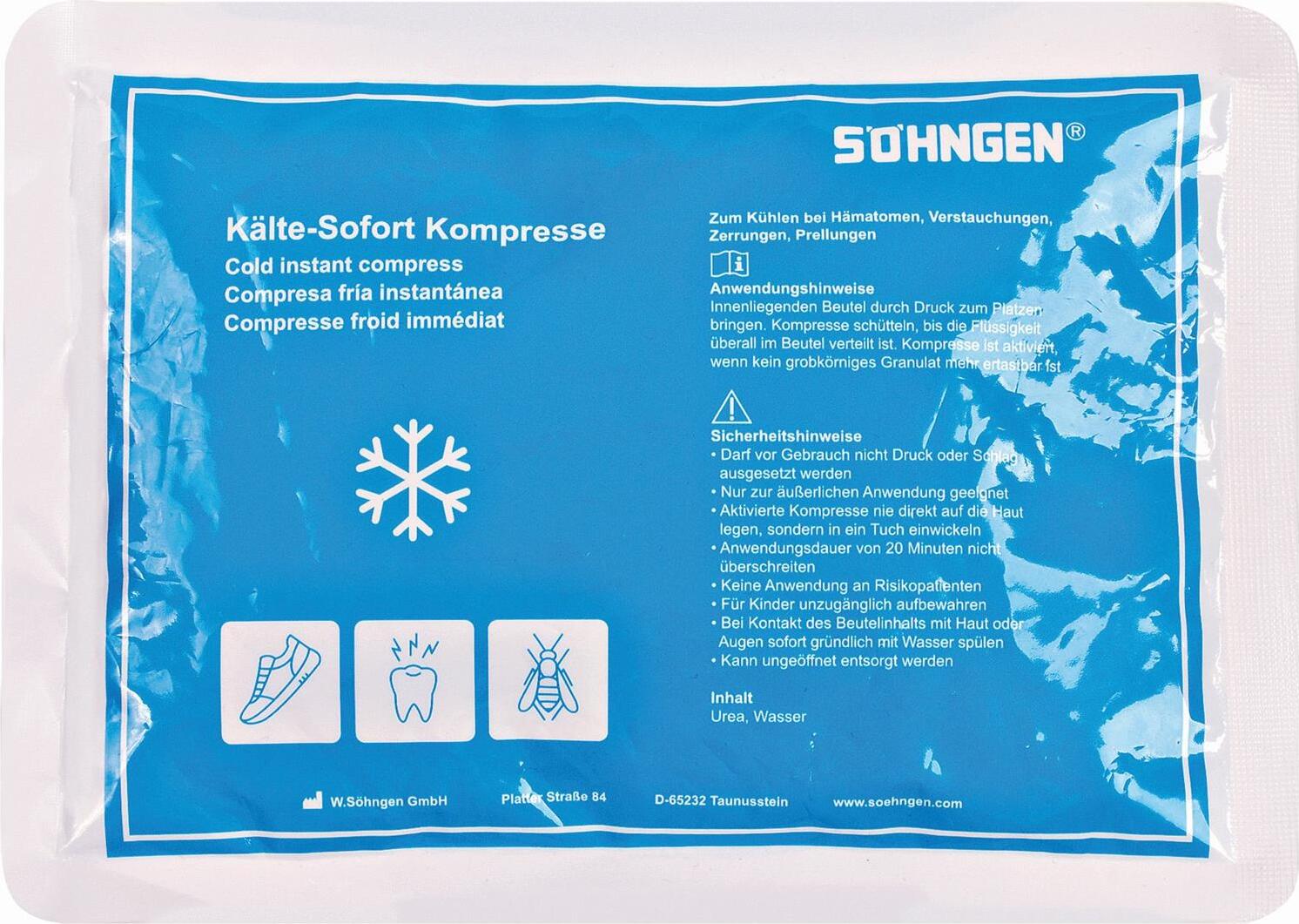 SÖHNGEN® 1003981 Natychmiastowy zimny kompres - 21 x 15 cm,