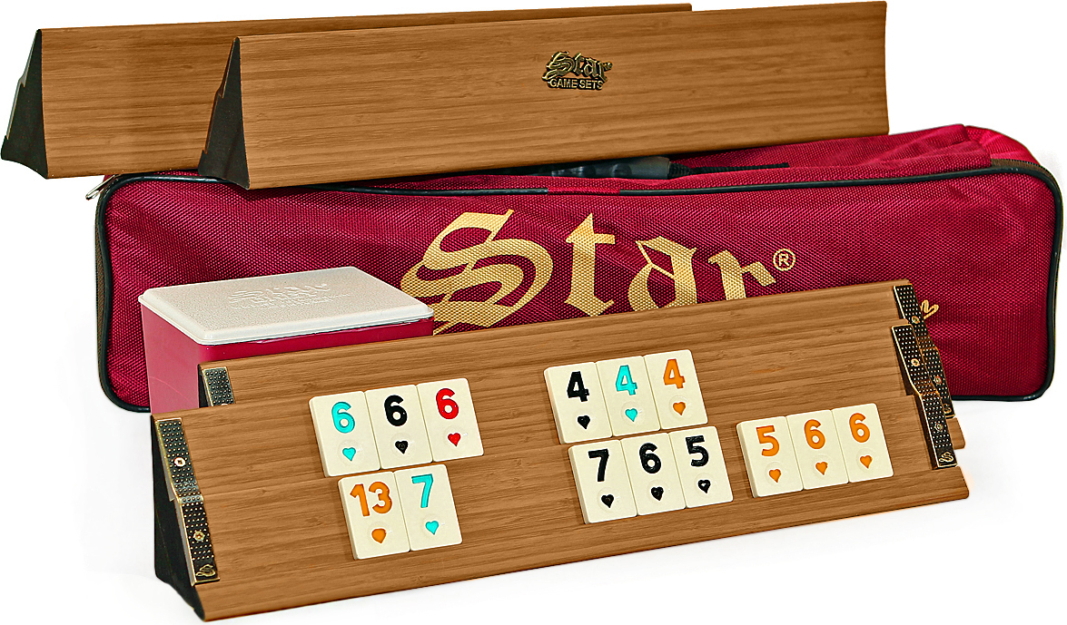 Original STAR PREMIUM Holz Rummy / OKEY mit Melamin Steine