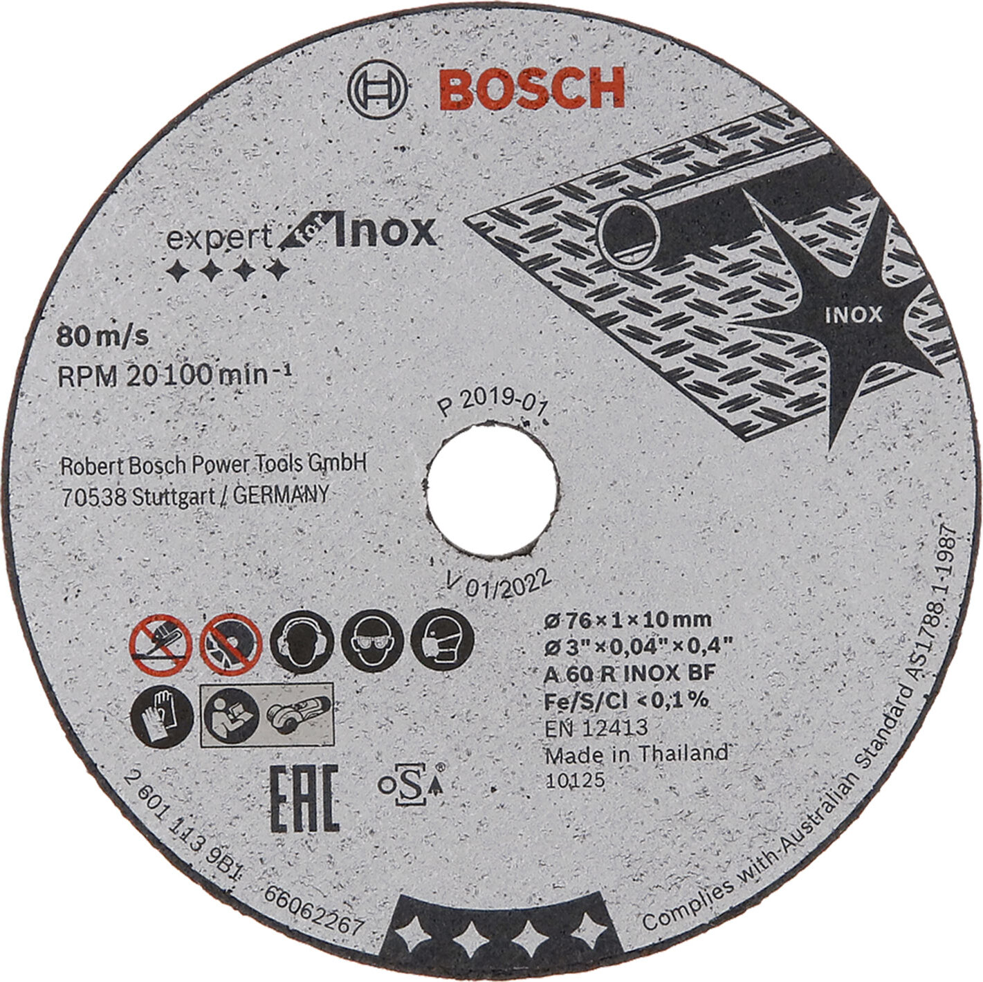 Bosch 2608601520 Bosch TS 76x1x10mm Expert for Inox,5 Stk.
