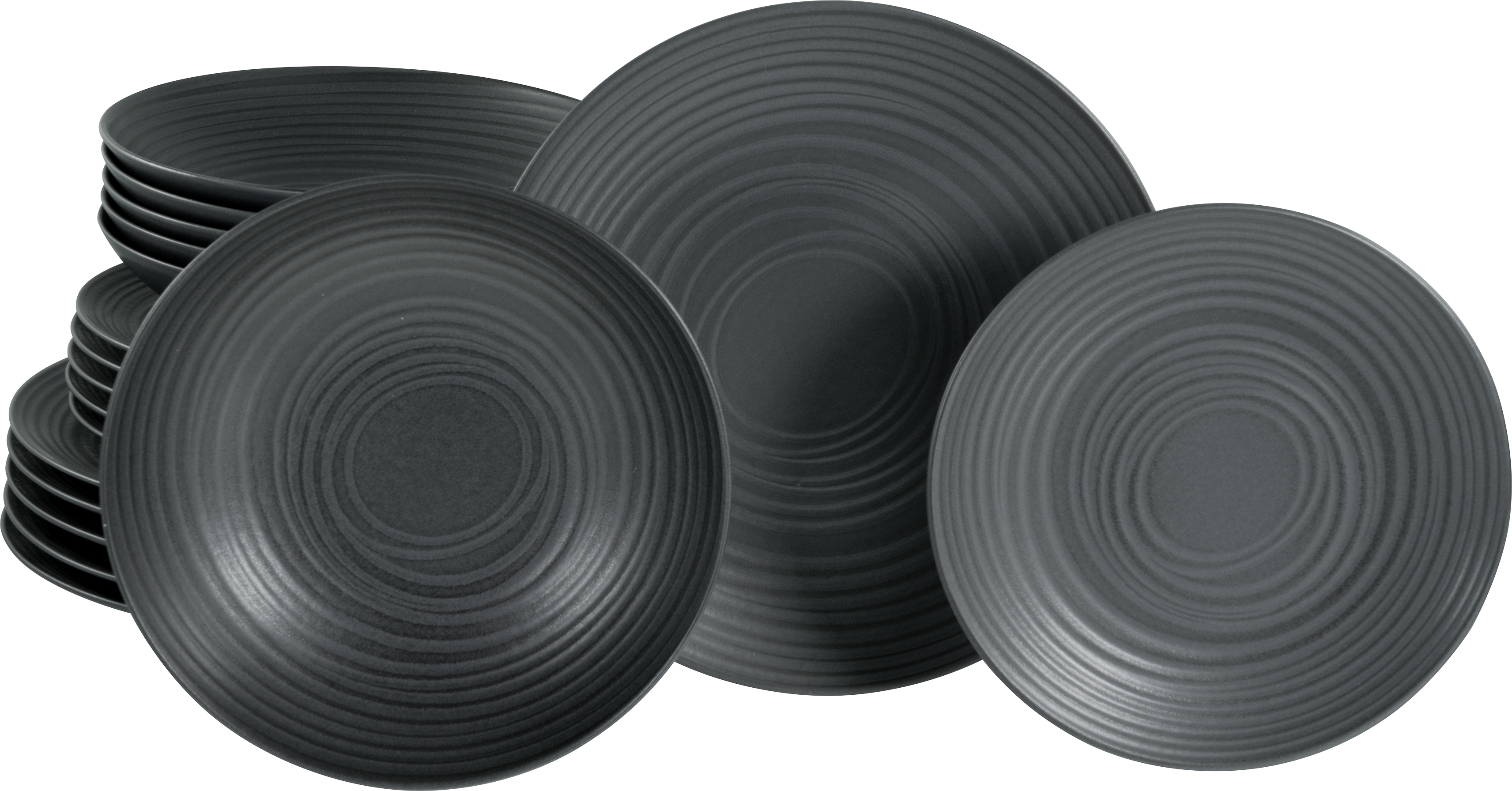 CreaTable, 20569, Lava Stone Black, sada tanierov 18 ks,
