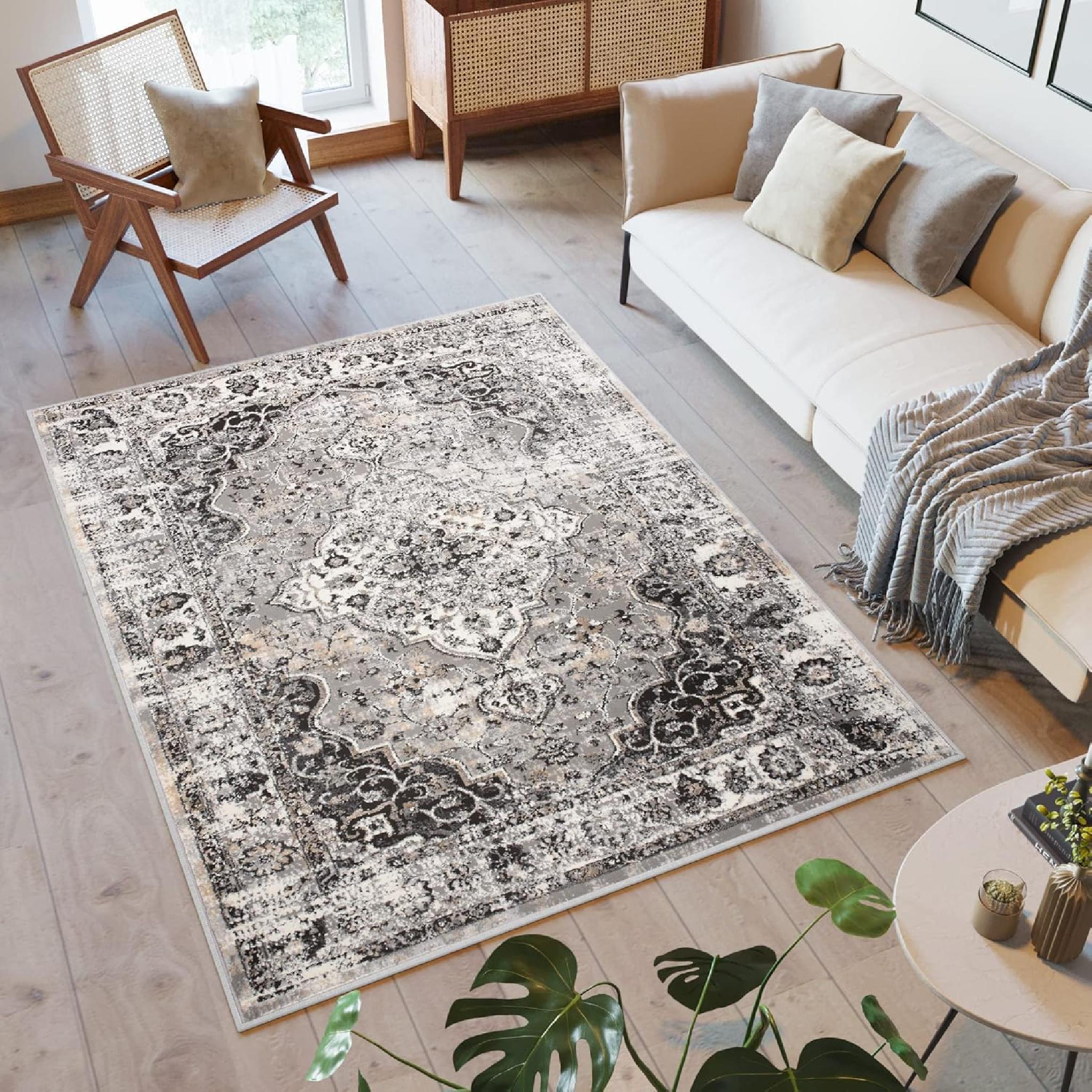 Tapiso VALLEY Modern Kurzflor Teppich Hellgrau 200x300cm