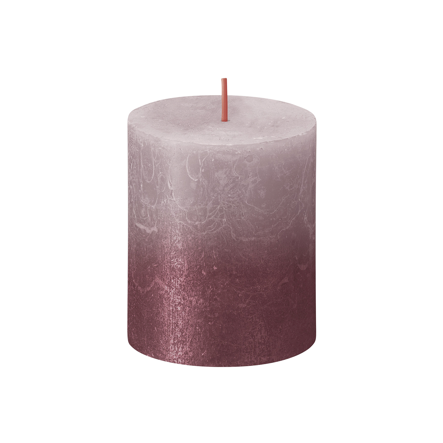 Bolsius Rustik Eschen- Rose rot 80/68mm Stumpenkerzen