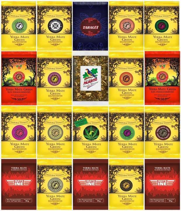 Yerba Mate Tee MATE GREEN SET 20x50g - Verschiedene Sorten