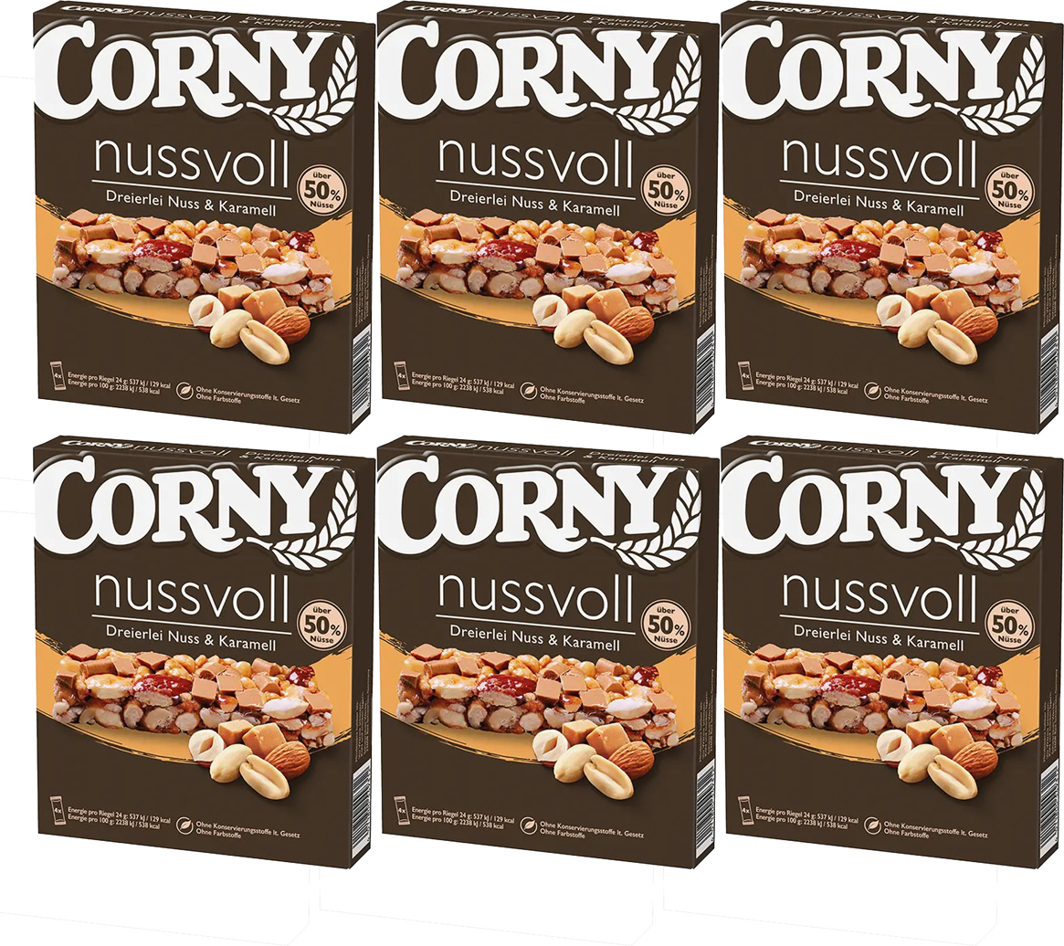 Baton Corny nutty z potrójnymi orzechami i karmelem 96 g,