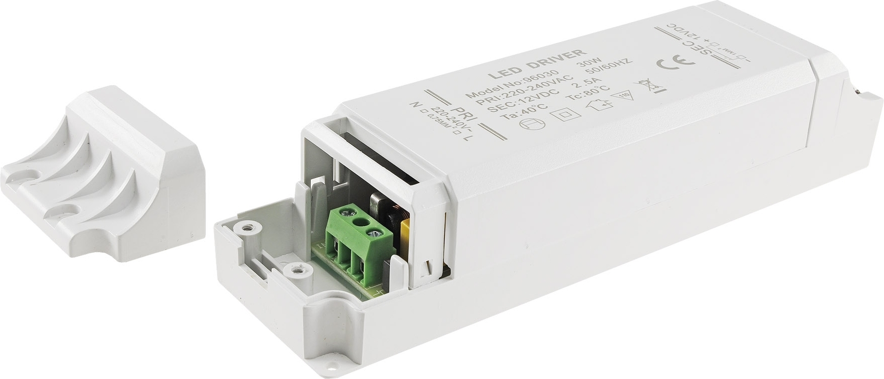 Transformator LED 30W, 12V, 2,5A, do lamp niskonapięciowych