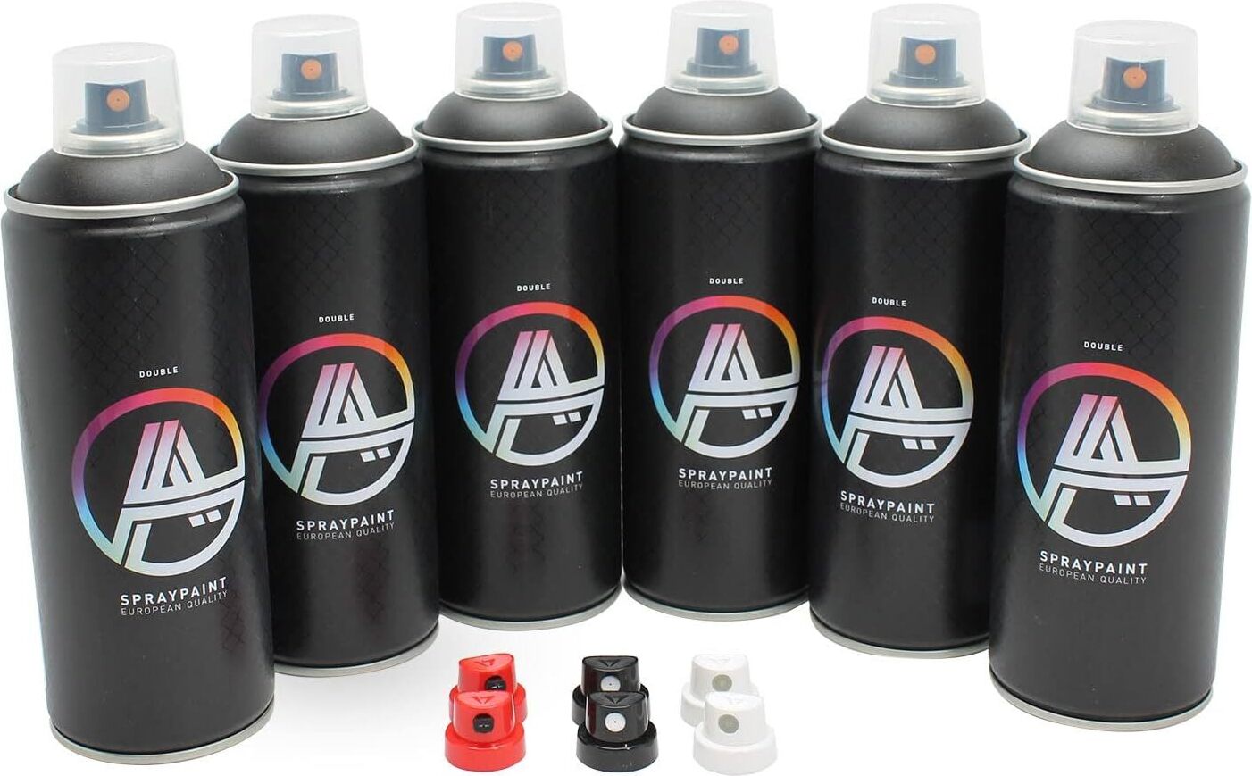 Double A Spraypaint Sprühdosen Set schwarz 6 Spraydosen