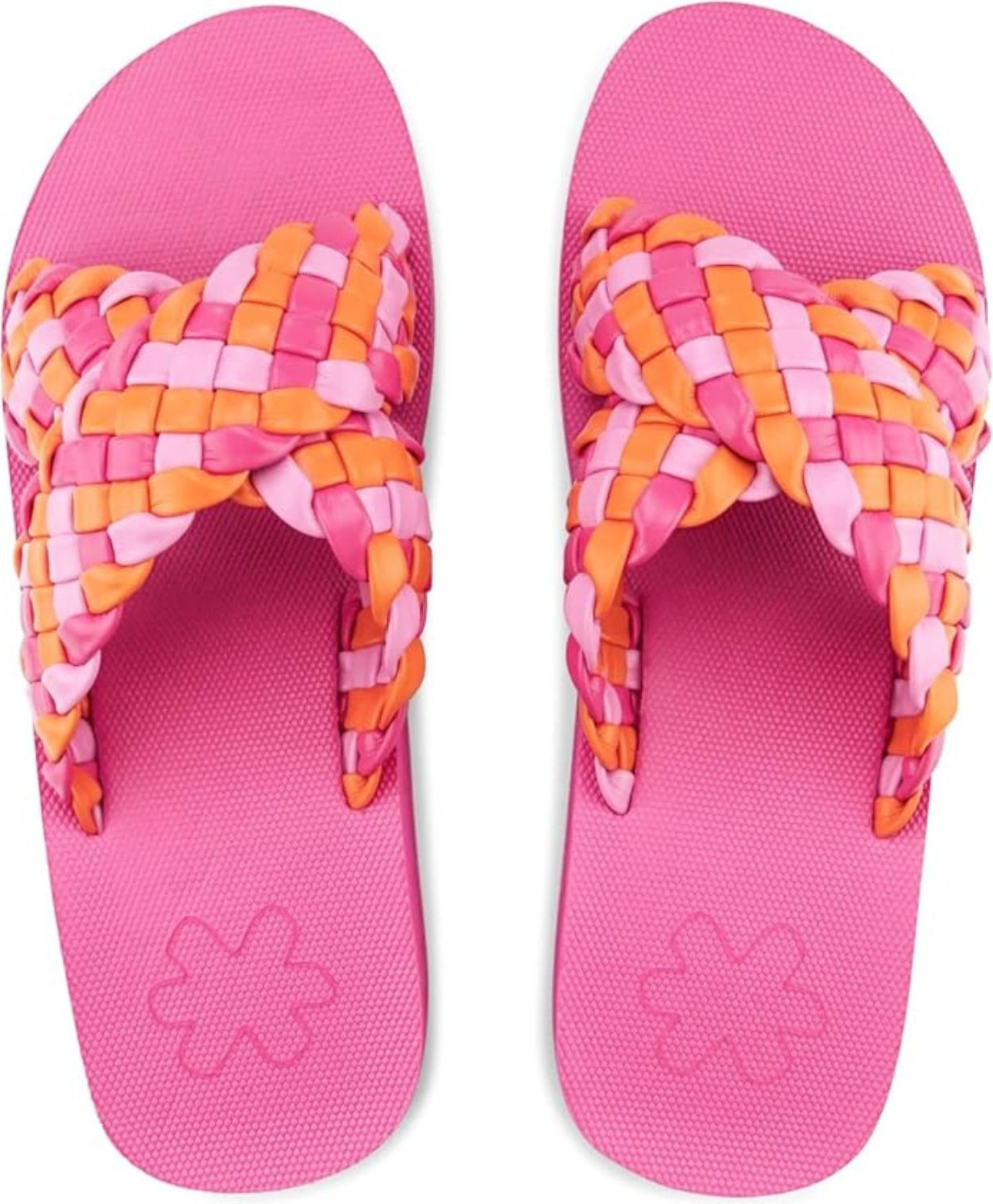Femmes Flip Flop Wedgy Cross rose plate-forme légèrement