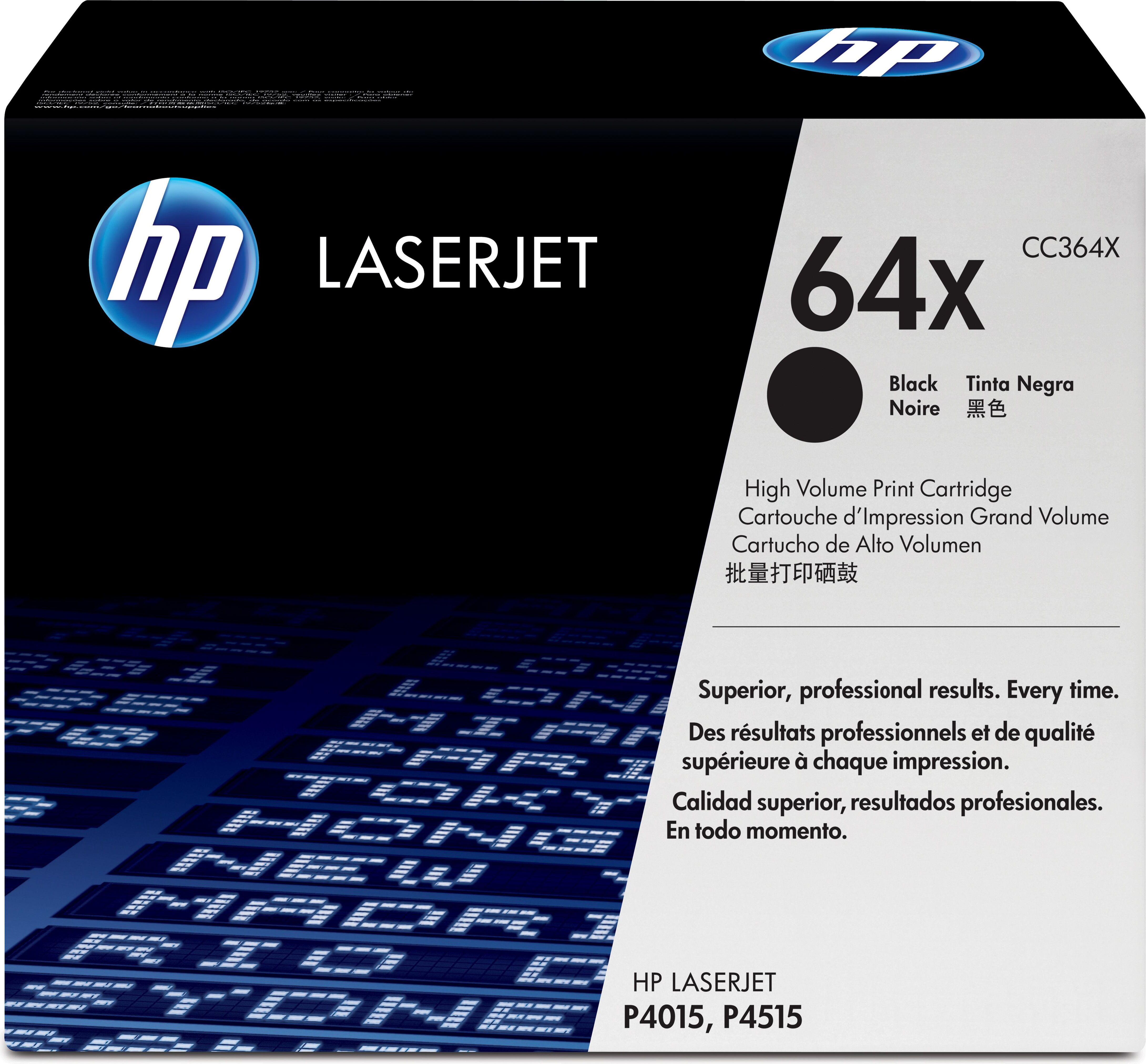 HP 64X High Yield Black Original LaserJet Toner Cartridge,