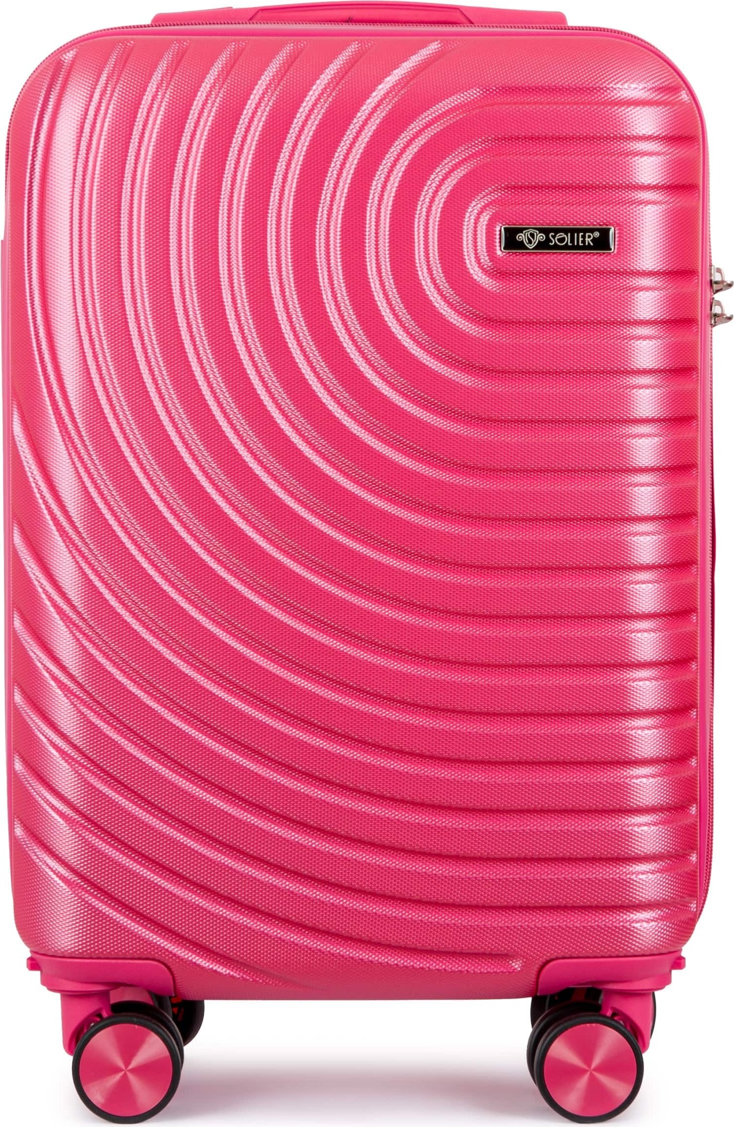 Solier Valise de voyage 30L Rose avec serrure à combinaison