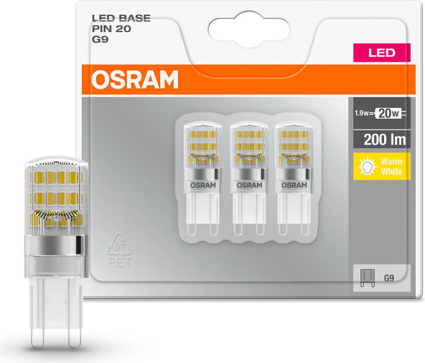 OSRAM G9 LED žiarovka 1,9W 2700K 3-pack