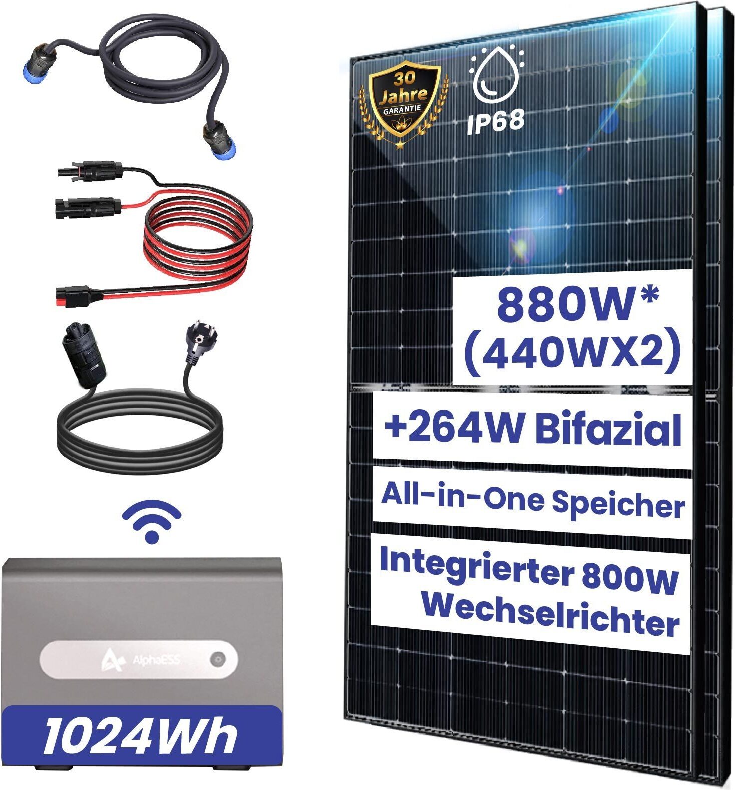 880W Bifazial Balkonkraftwerk mit Speicher | Kaufland.de