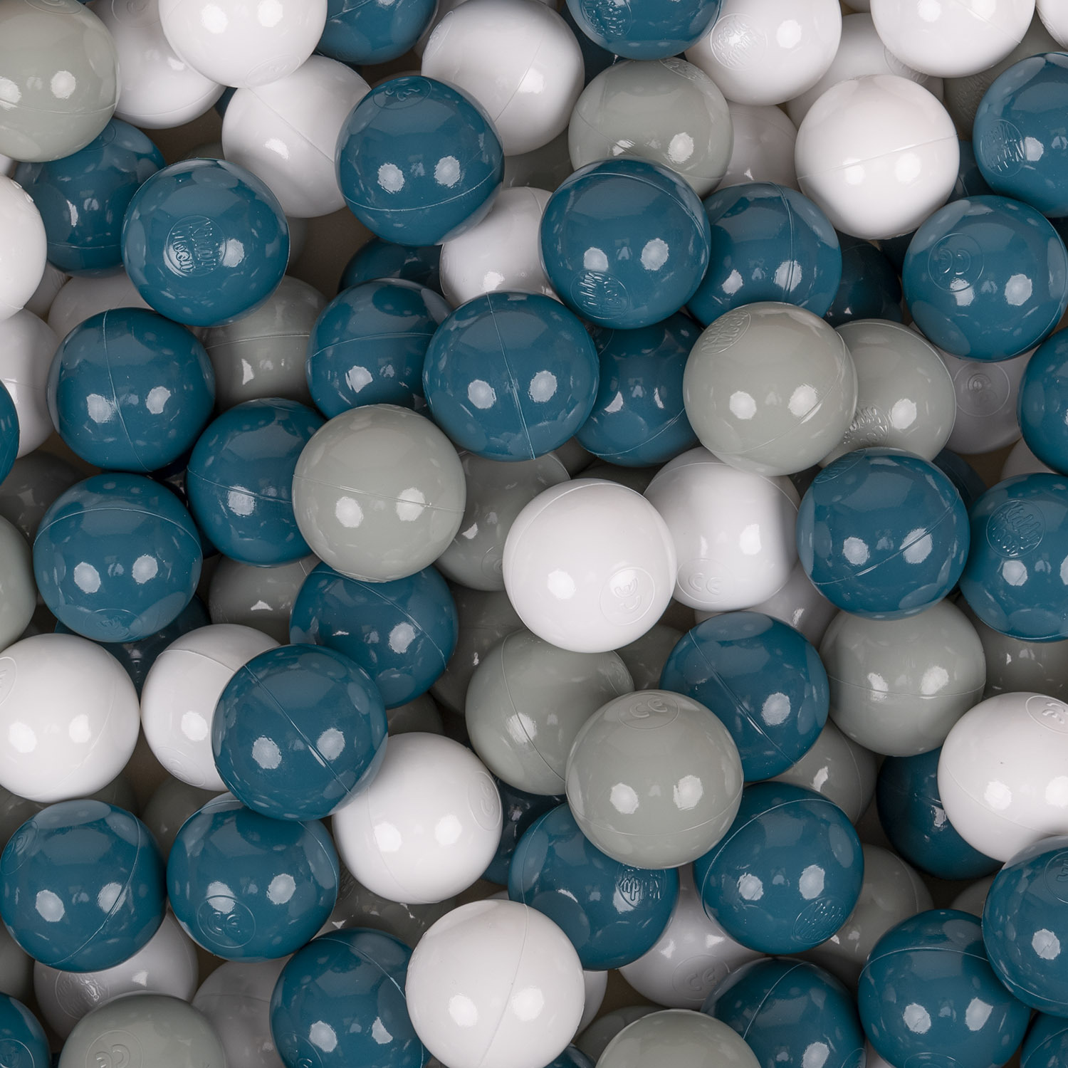KiddyMoon Balles de jeu souples - Turquoise/Gris/Blanc