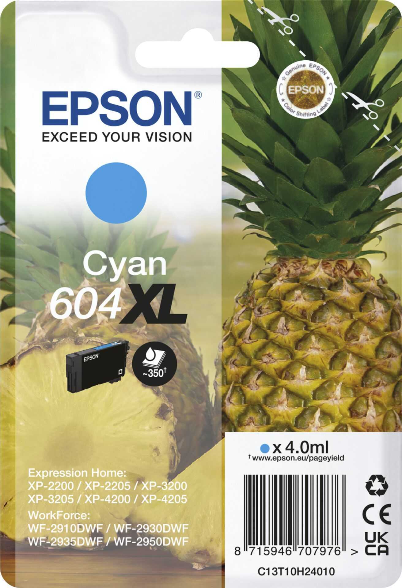 Epson C13T10H24010 Kaseta barwiąca Epson cyan 604 XL T 10H2