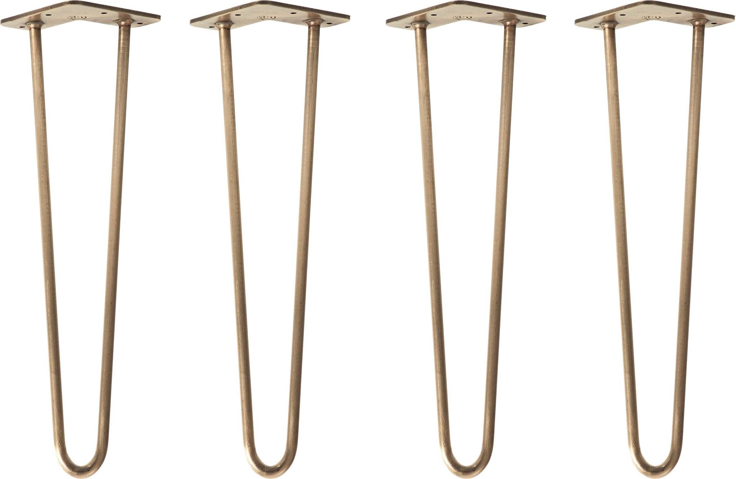 Gambe a forcina oro antico 45cm 4 pezzi