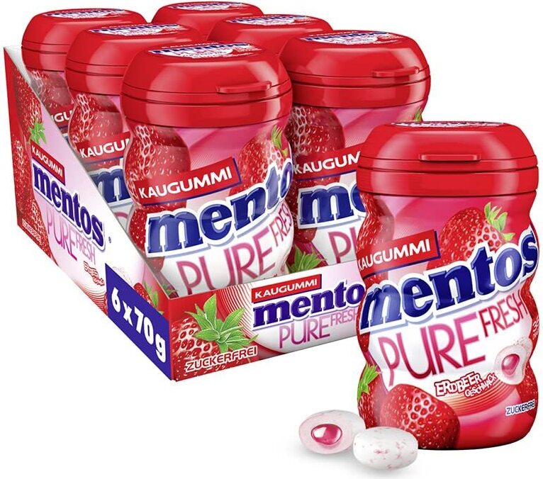 MENTOS KAUGUMMI PURE FRESH ERDBEERE 6 x 70g | Kaufland.de