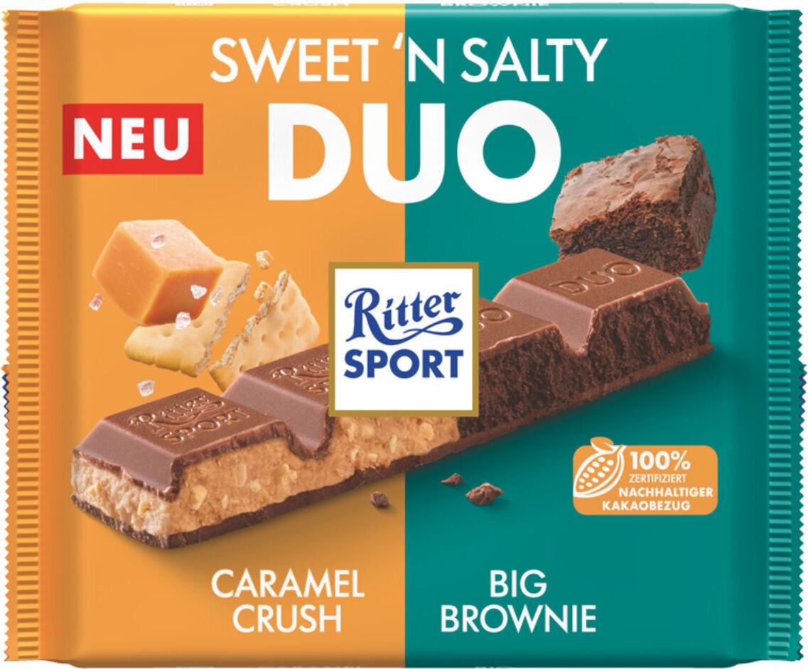 Ritter Sport Sweetn Salty Duo con caramello e biscotto al
