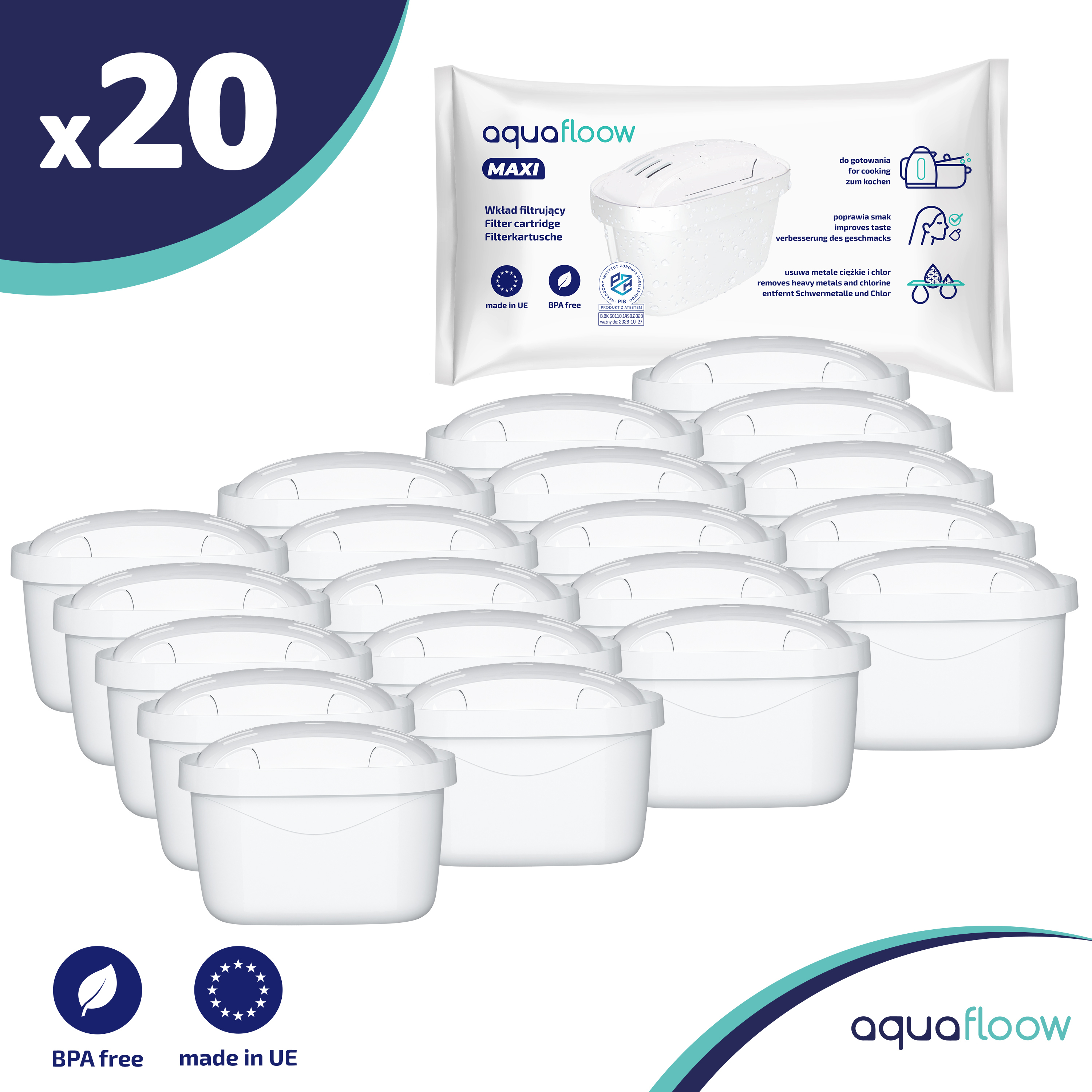 Cartucce filtranti Aquaflow - 20 pezzi | Cartucce filtranti