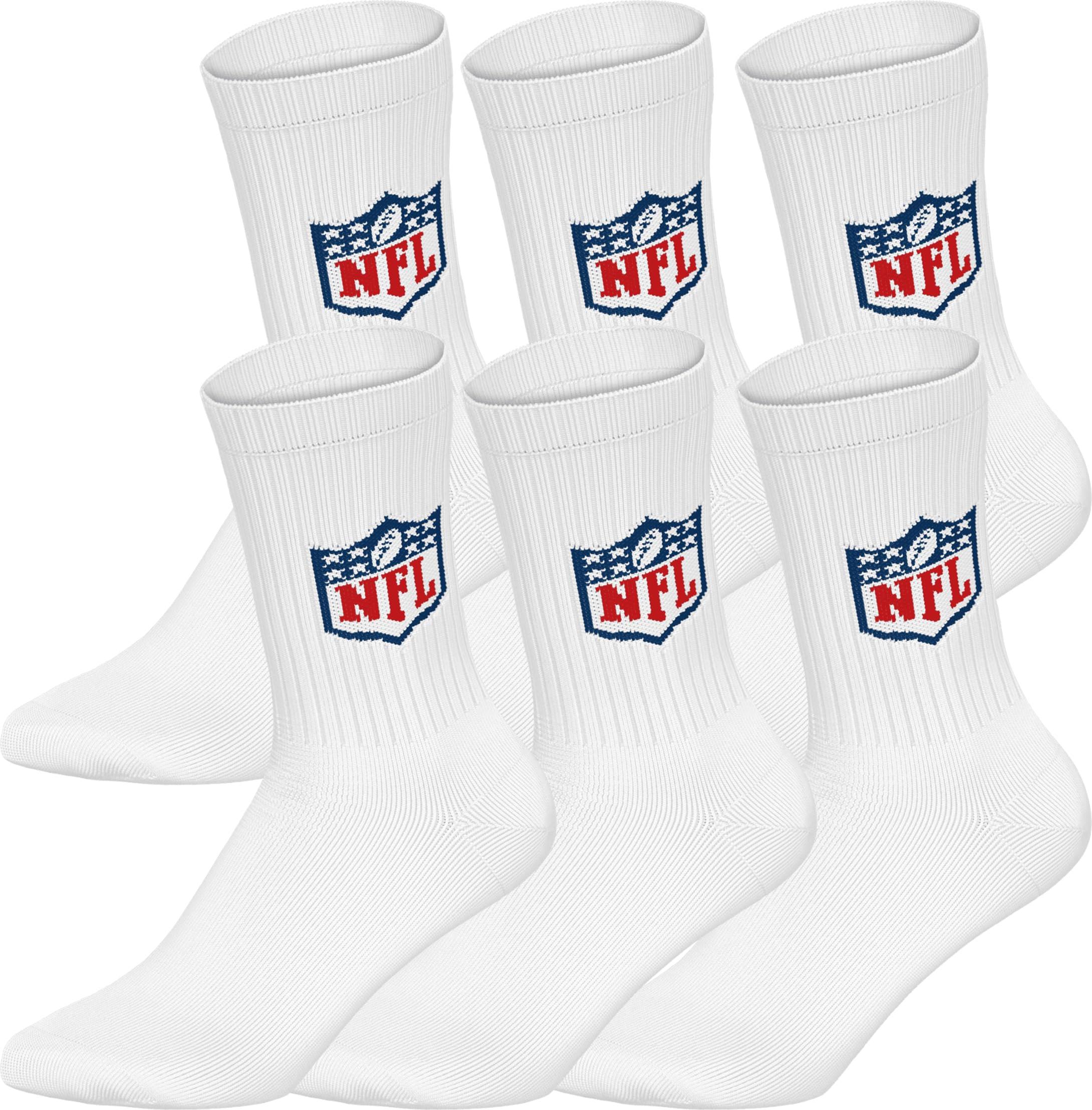 NFL Uni Socken, 6er Pack - NFL Shield 6Pack Crew Socks,
