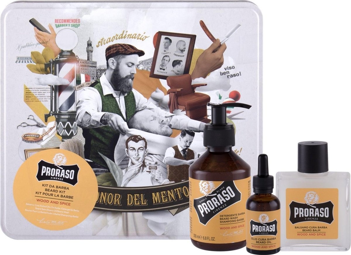 PRORASO KIT - Zestaw do Pielęgnacji Brody WOOD & SPPICE