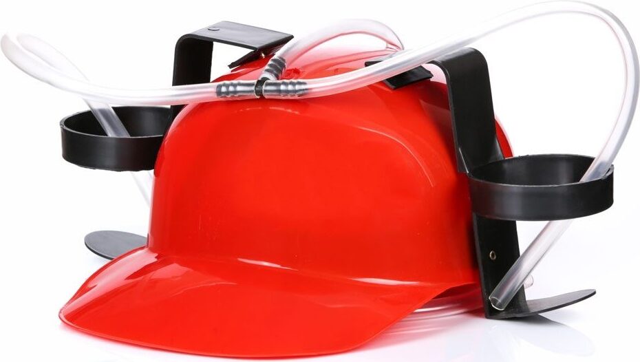 Party-Bier-Helm - Rot Scherzartikel