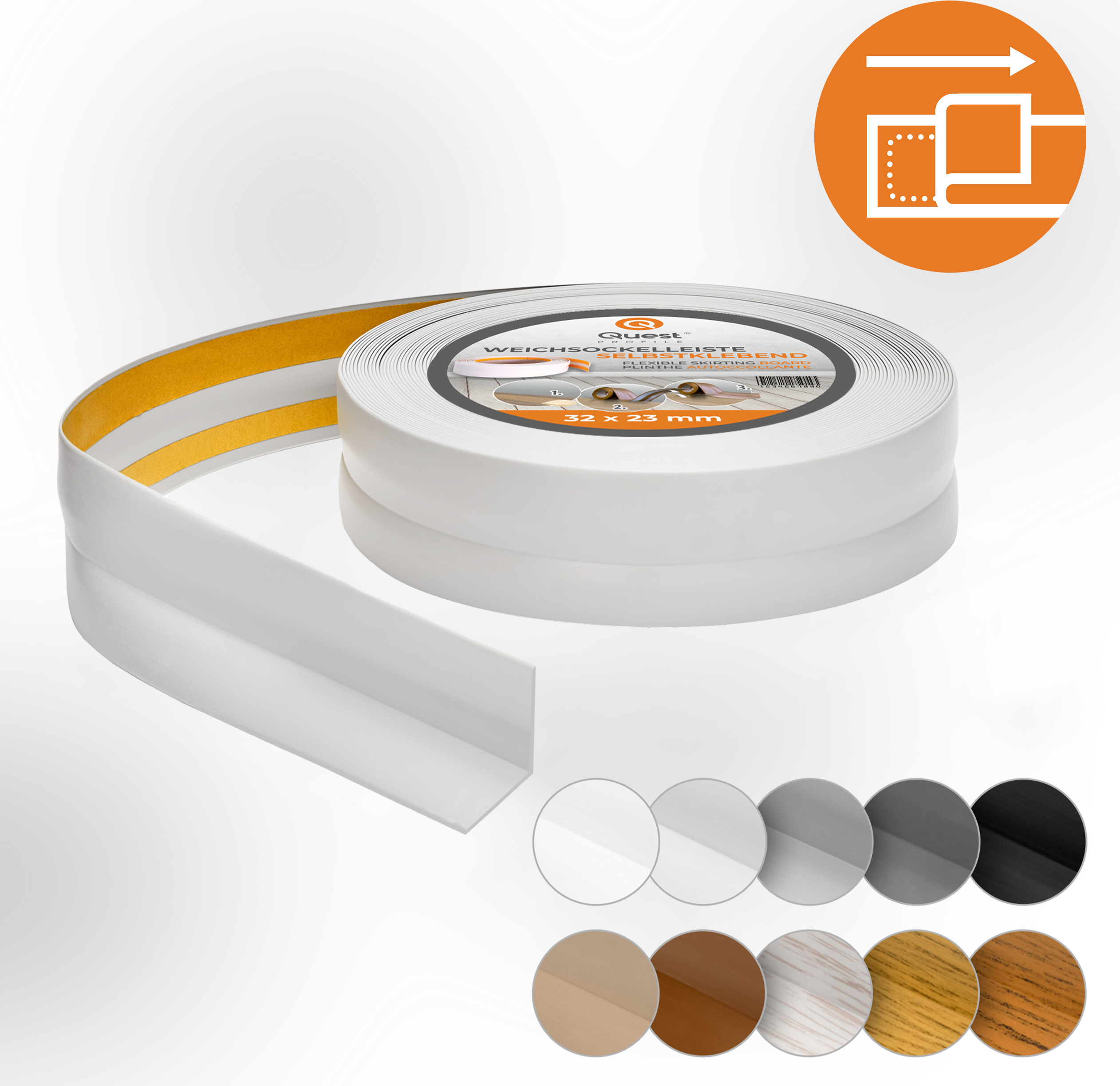 QUEST Listwa przypodłogowa PCV 32x23mm, 25m, | Kaufland.pl