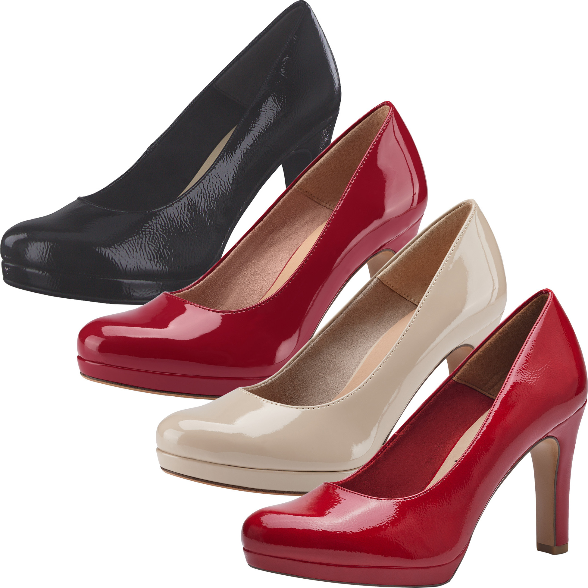 Tamaris Damen Pumps Lack Plateau rund hoher | Kaufland.de