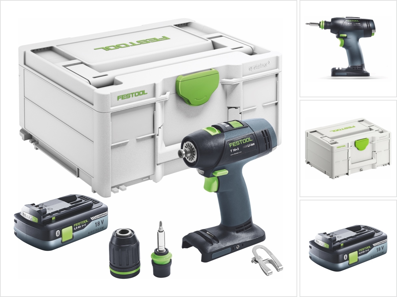 Festool Akku-Bohrschrauber T 18+3-Basic-4,0 Akkuschrauber