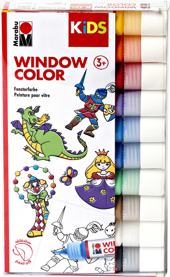 Marabu 306000000100 Marabu KiDS Window Color, set de 10,