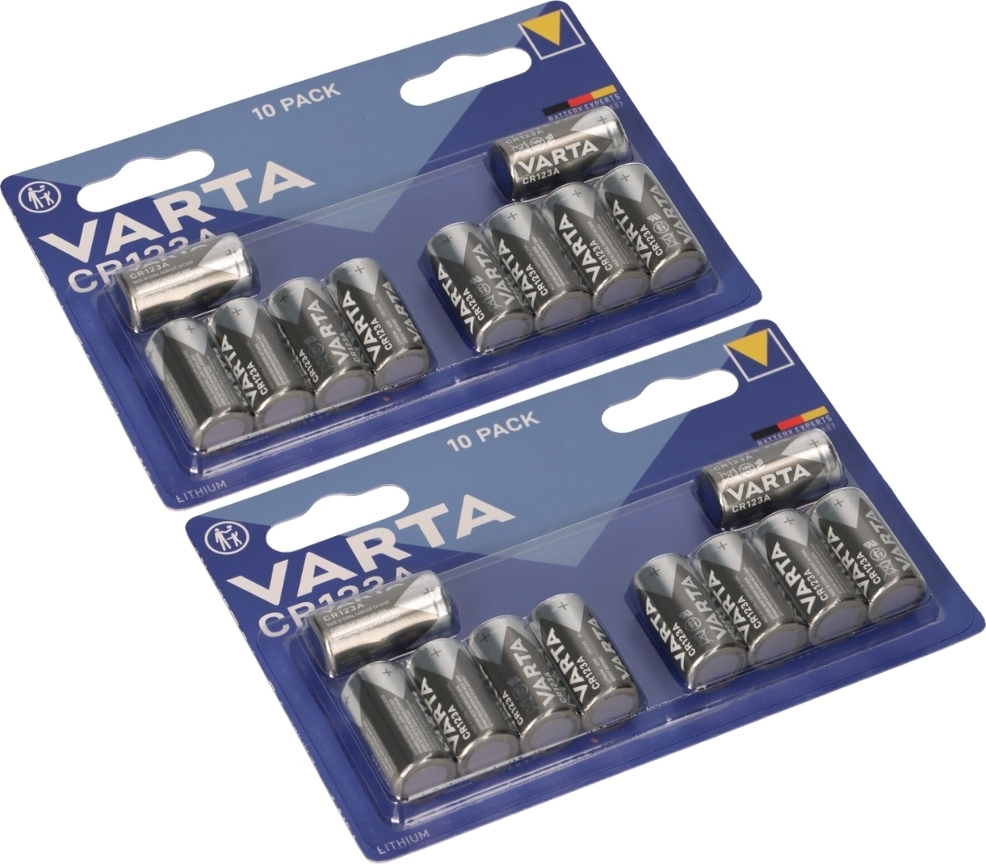 20x CR123A Varta Batterie Lithium 3V Photo Blister