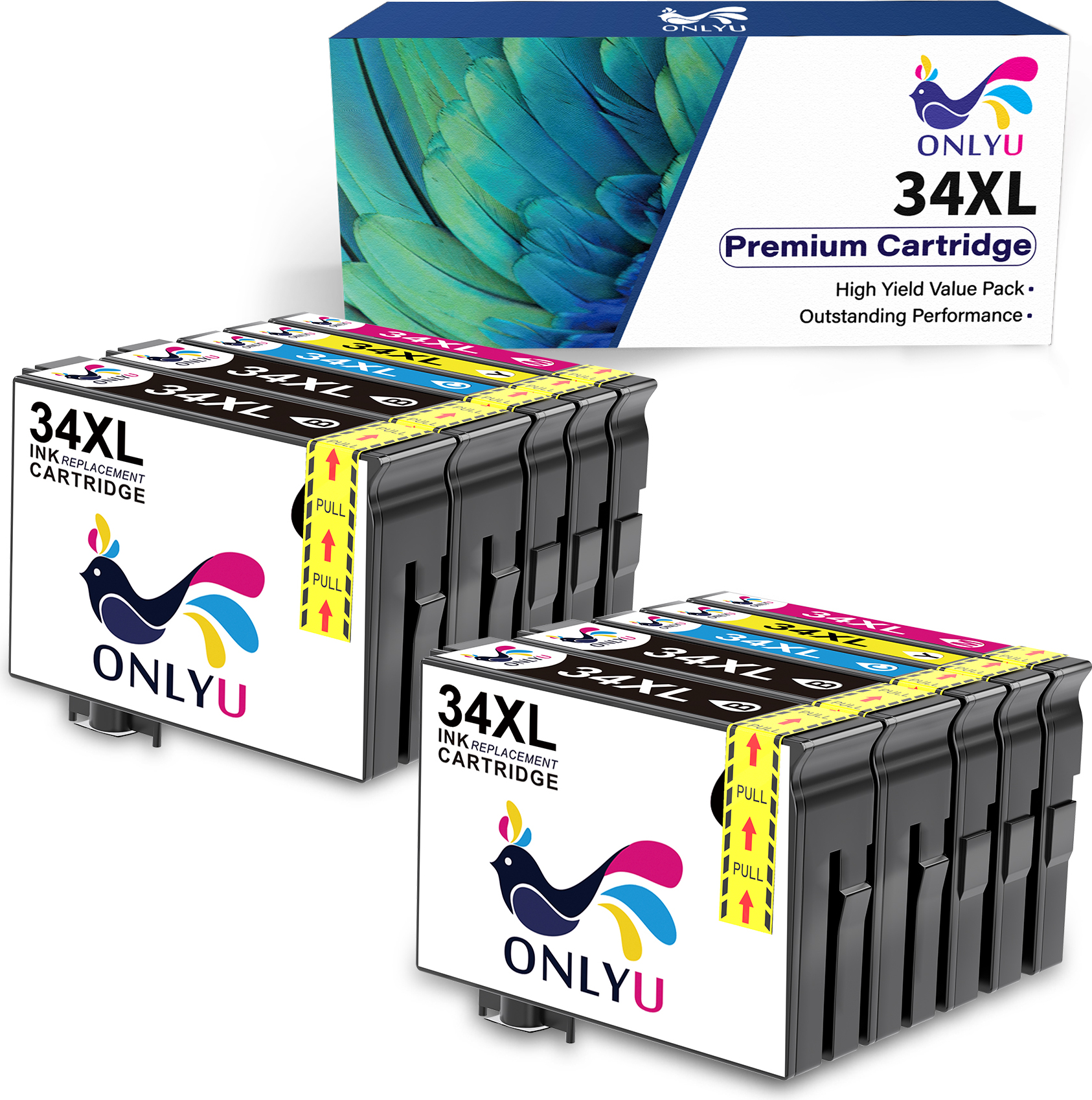 2 set Druckerpatronen für Epson 34XL WorkForce Pro WF3700
