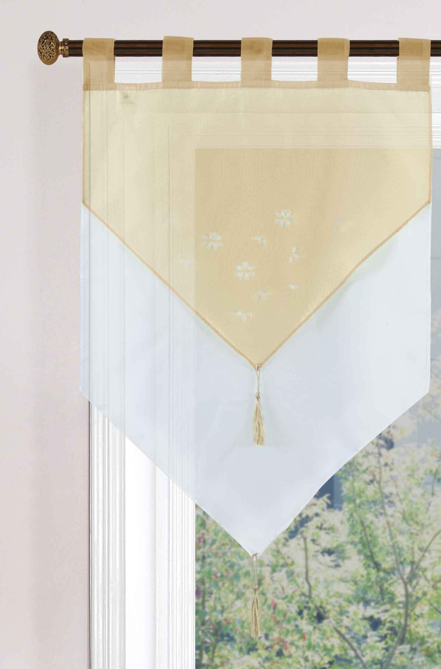 Scheibengardine HxB 90x60 cm Sand »GERA« Zweilagig Voile