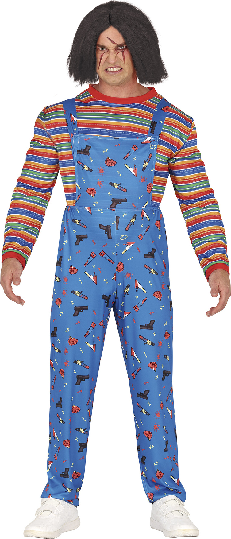 Halloween Doll Costume Psycho Scary T-Shirt Overall Bloody