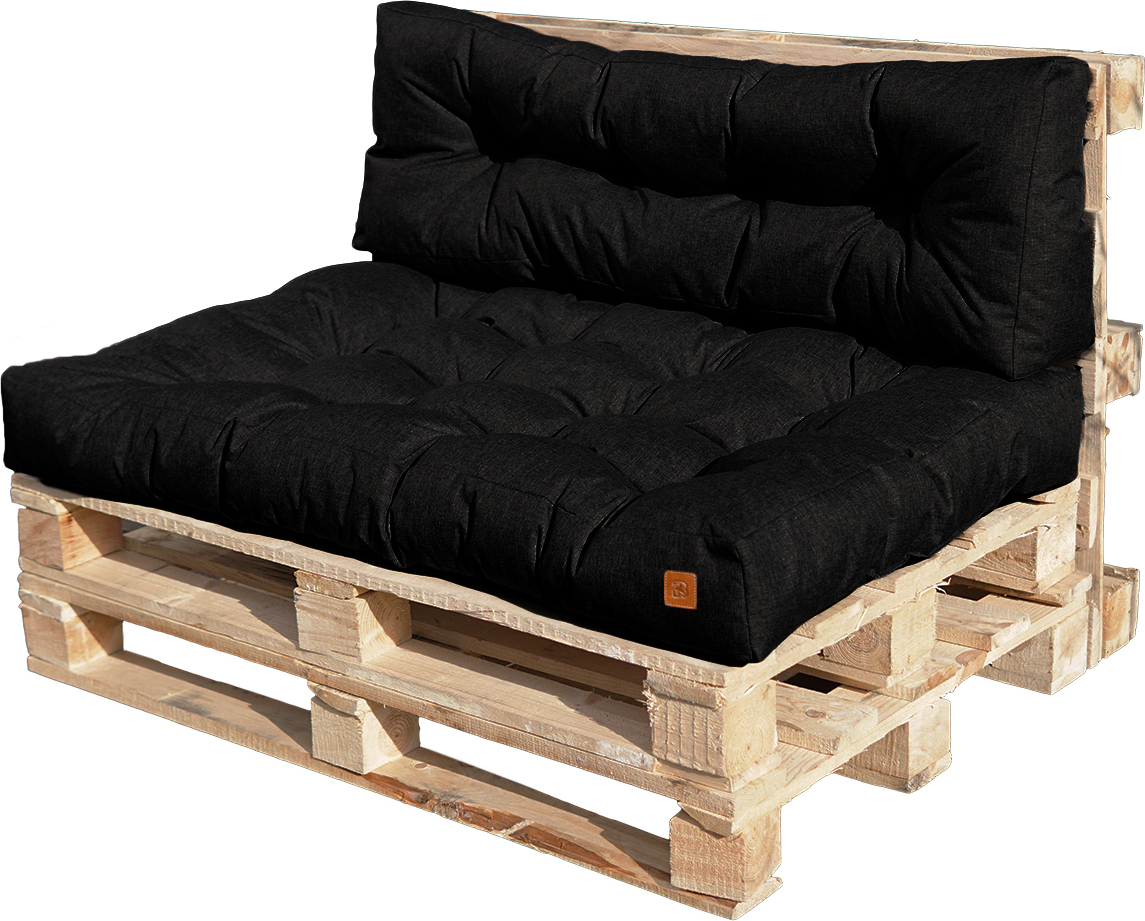 Cuscini per pallet 120 x 80 Set di 2 neri