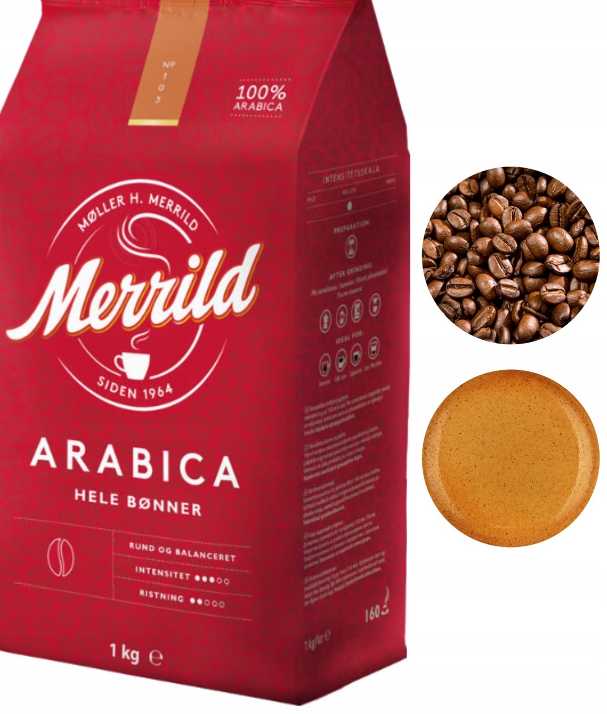 Kawa ziarnista Lavazza Merrild Arabica średnio palona 1kg