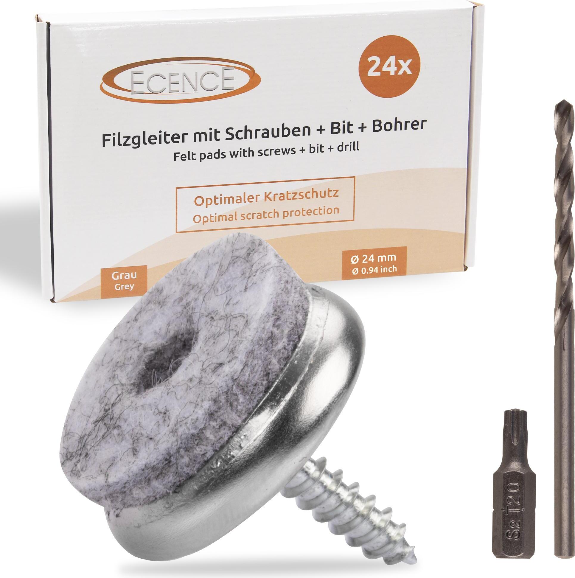 Filzgleiter 24x mit Torx-Schrauben 24mm