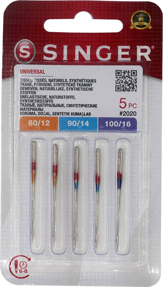 Singer 2020 - 80/12, 90/14, 100/16 - 5x Nadel für