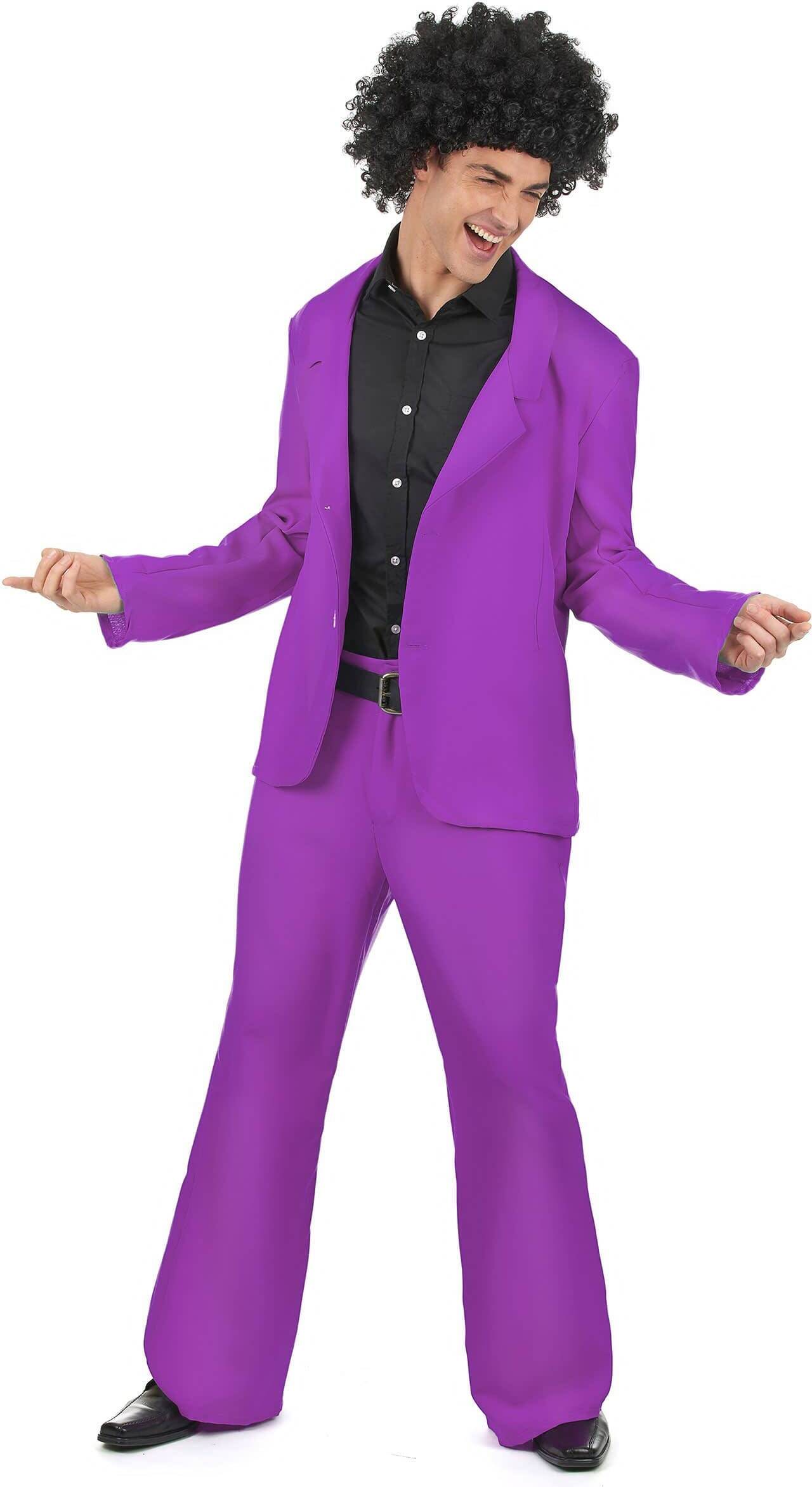 costume da ballerina anni '70 disco plus size viola-nero
