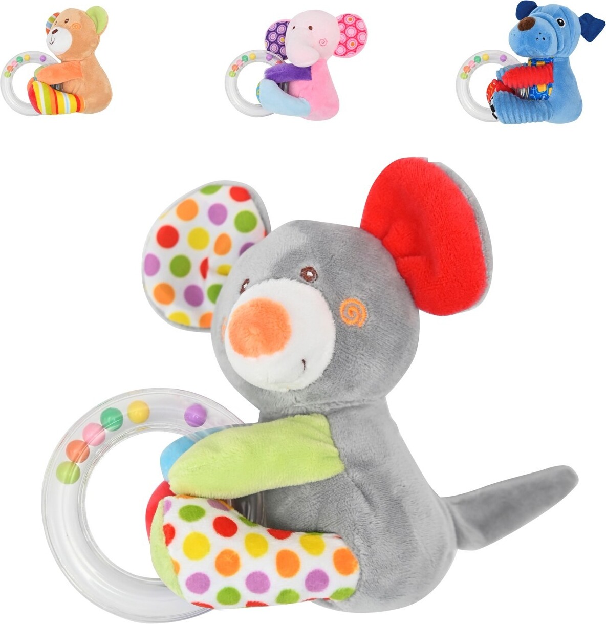 Lorelli Bébé peluche, anneau hochet, hochet, doudou, dès la