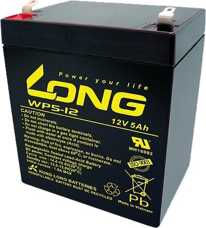 Lunga - WP5-12 - 12 Volt 5000mAh Pb - Faston F1