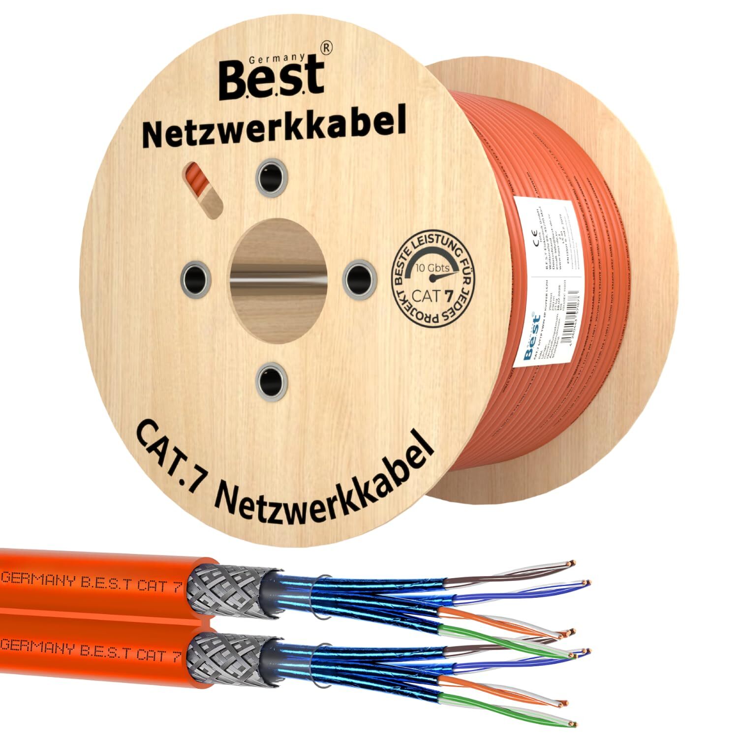 250 m Duplex CAT.7 Verlegekabel B.E.S.T. Germany Gigabit