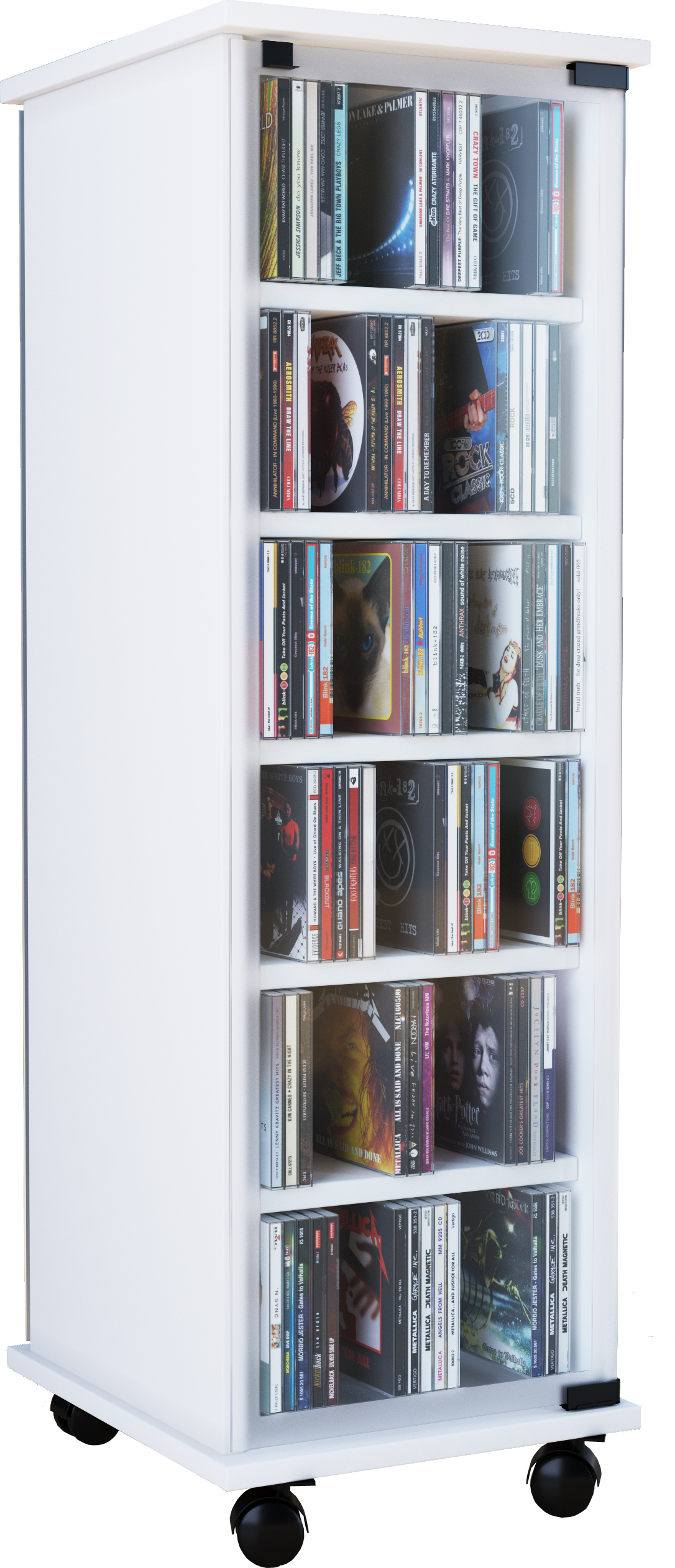 Drevený stojan na CD DVD skrinka Valenza sklenené dvere