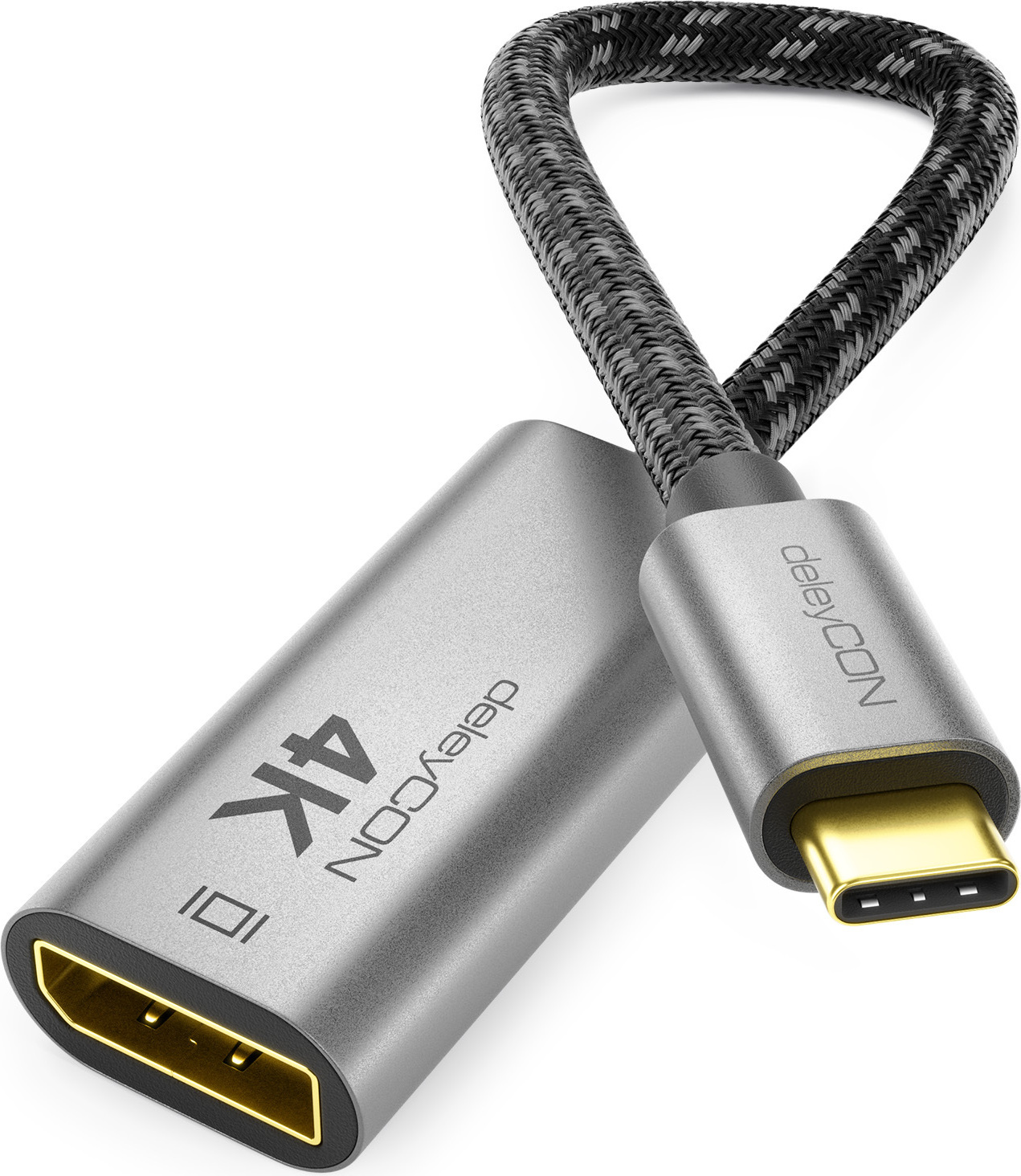 deleyCON USB-C auf DisplayPort Adapter - 4K@60Hz Schwarz