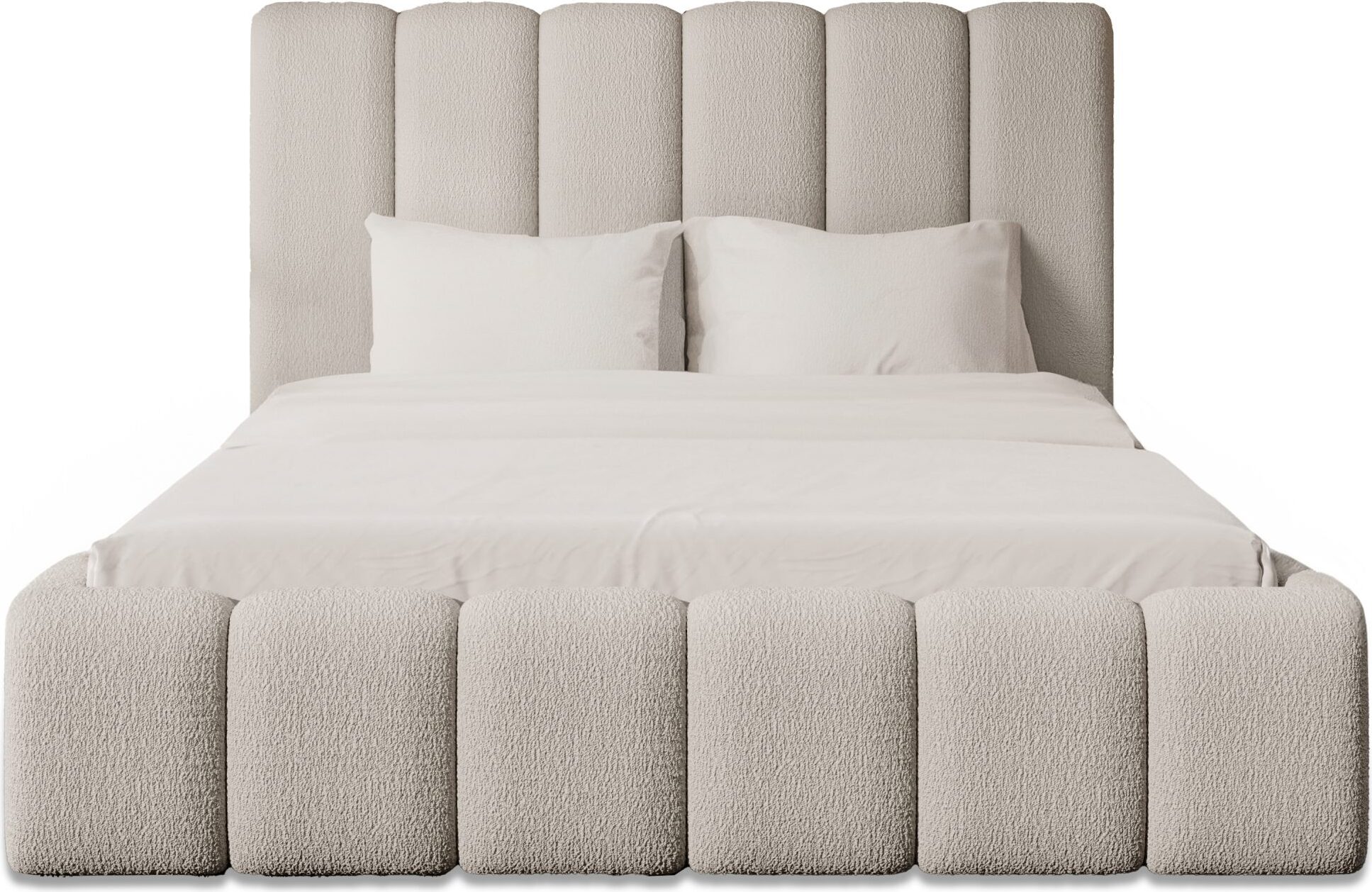 MEBLITO Polsterbett Andorf 180x200 cm Hellbeige mit