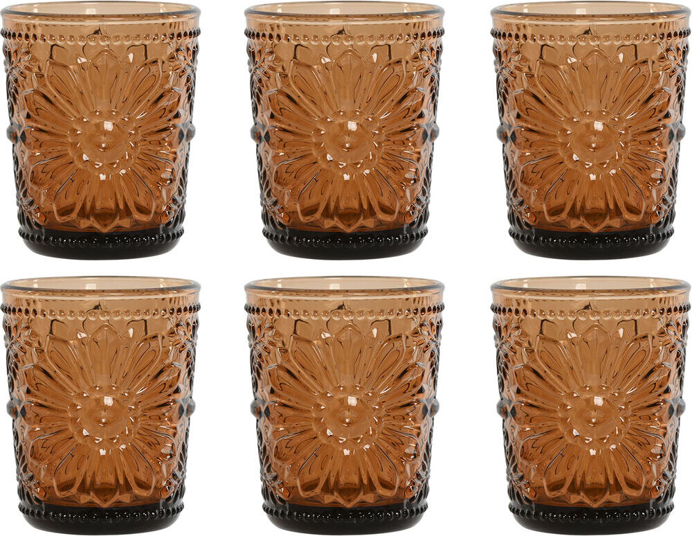 Set di bicchieri Home ESPRIT in cristallo ambrato (6 pezzi)