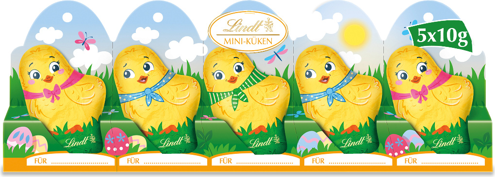 Lindt Mini Chicks duté figurky z alpské mléčné čokolády 50g