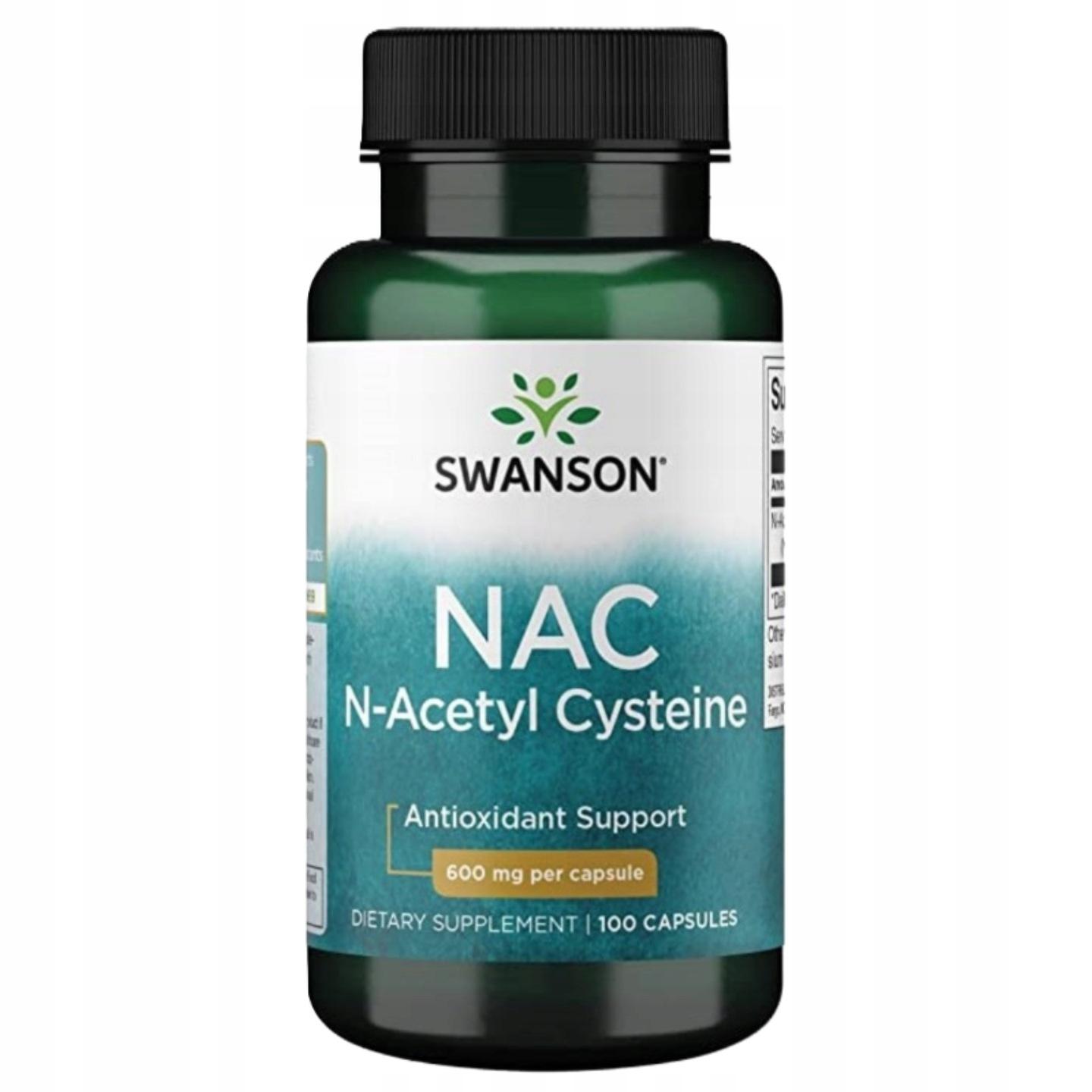 Swanson NAC 600mg 100caps N-acetyl L-cysteín Pečeň