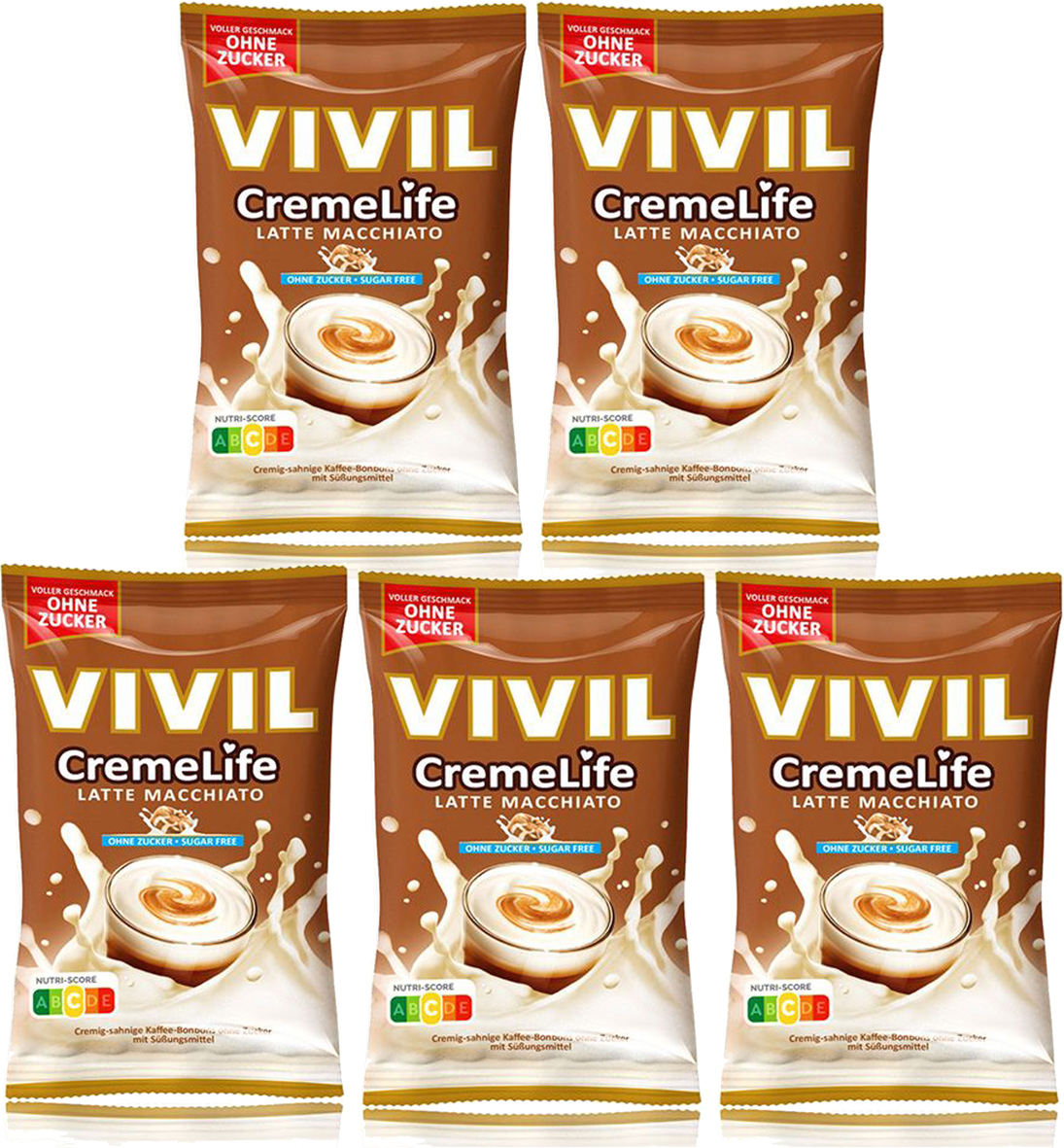 Vivil Creme Life Latte Macchiato Bonbons zuckerfrei 90g 5er