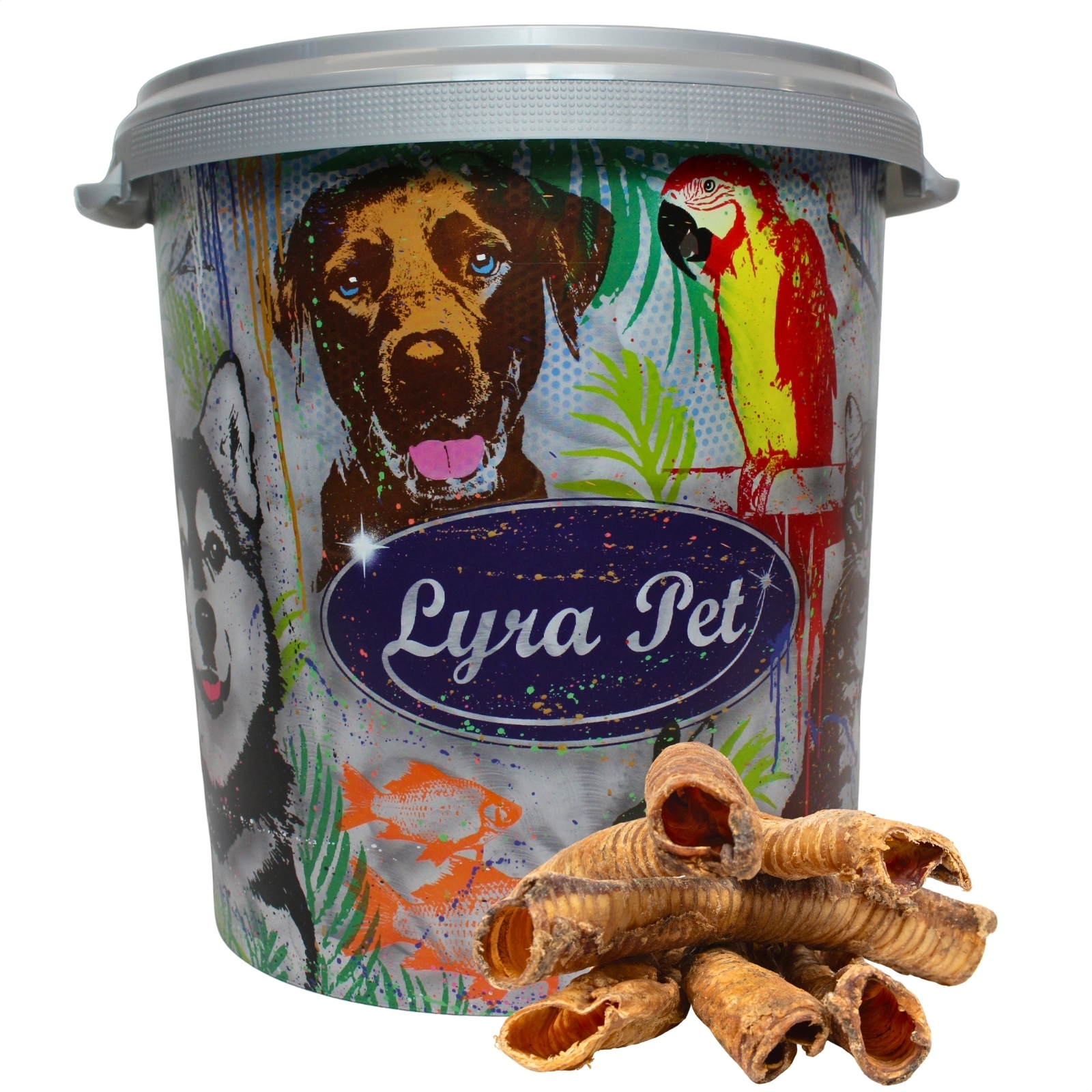 5 kg Lyra Pet® Rinderstrossen groß in 30 L Tonne